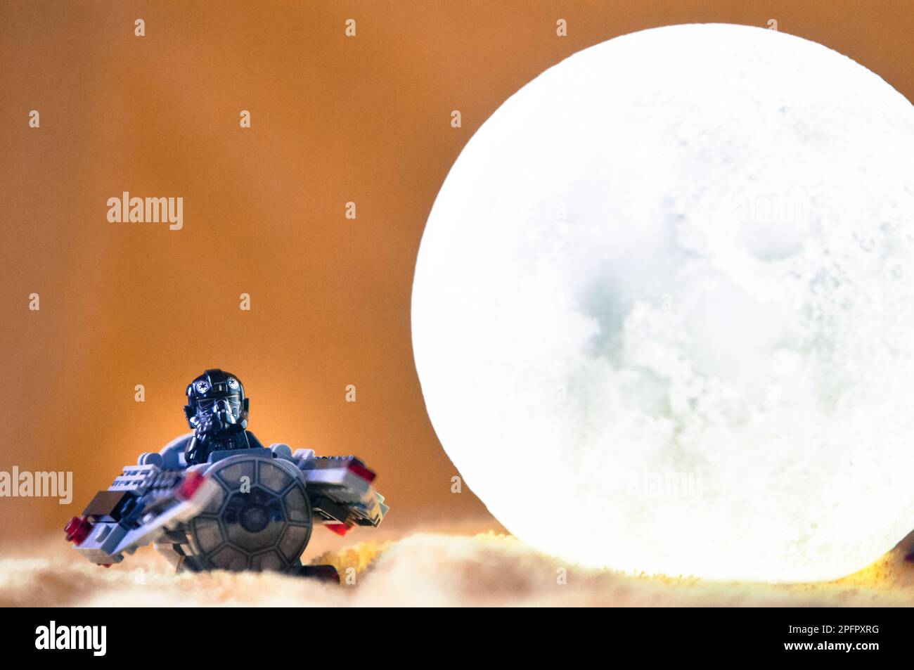 Reconstruction of lunar setting with lego Star Wars collection Stock ...