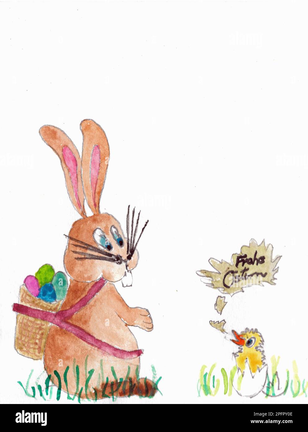 Aquarell Paint. Theme Happy Easter Stock Photo - Alamy