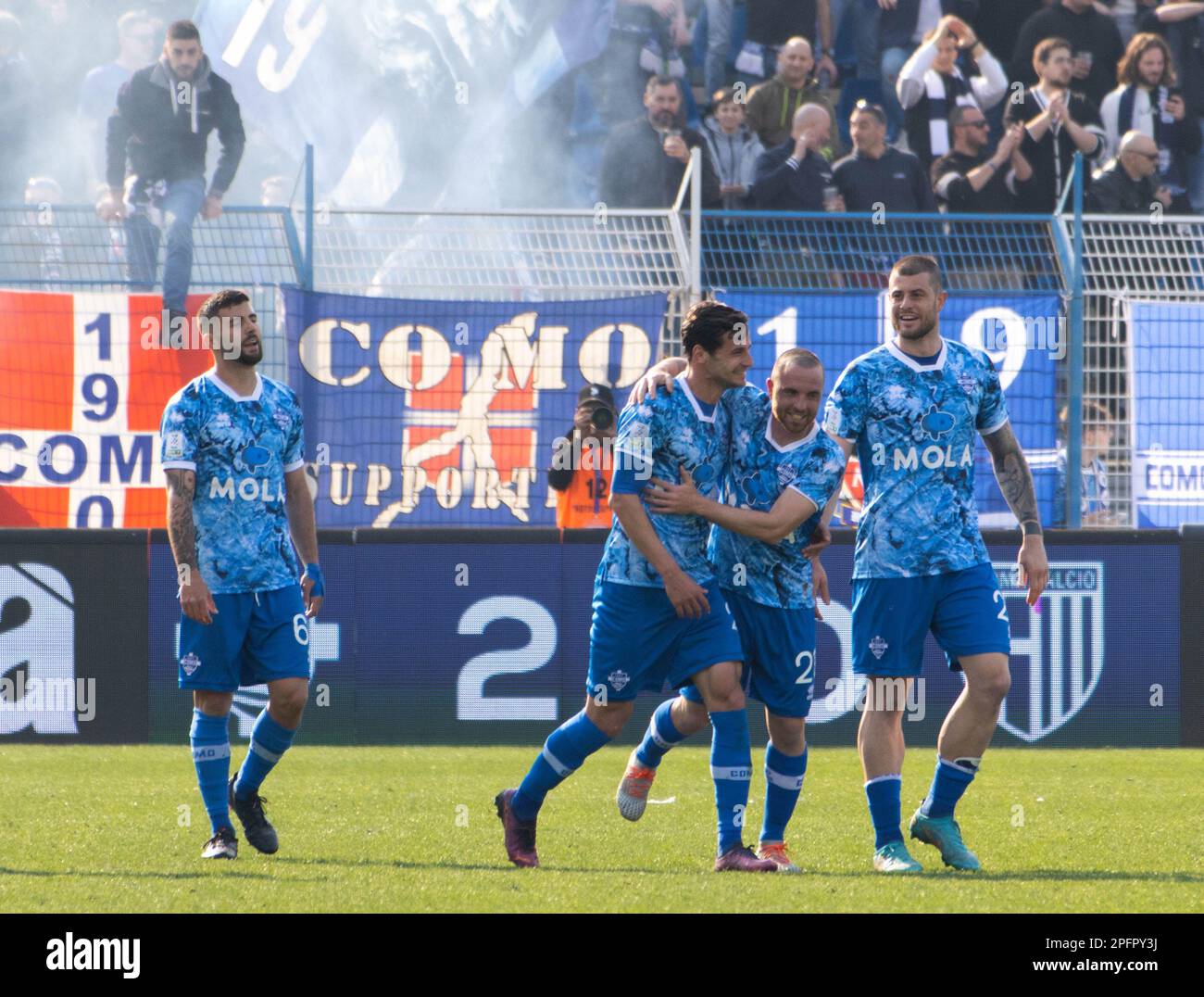Como, Italy. 18th Mar, 2023. Como Celebrates second goal Tommaso ...
