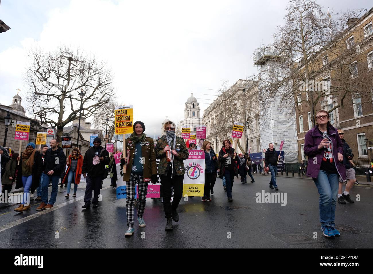 London, UK. 18th Mar, 2023. People attend the Resist Racism National ...