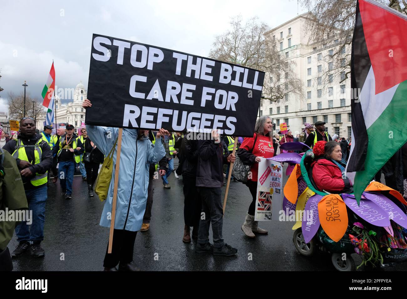 London, UK. 18th Mar, 2023. People attend the Resist Racism National ...