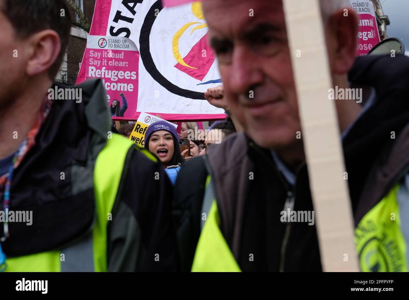 London, UK. 18th Mar, 2023. People attend the Resist Racism National ...