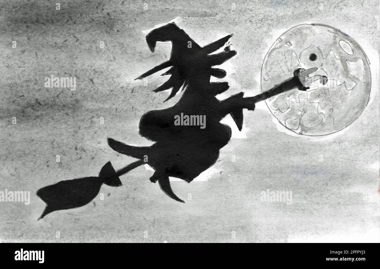 Witches on their Rides Stock Photo - Alamy