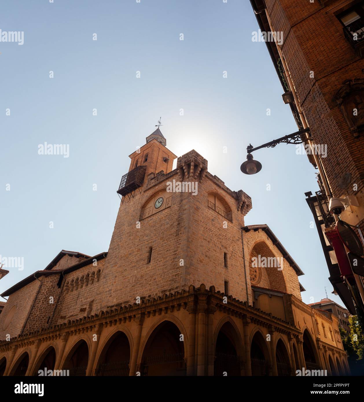 Cityscape. view of city square with street cafe in the front of St ...