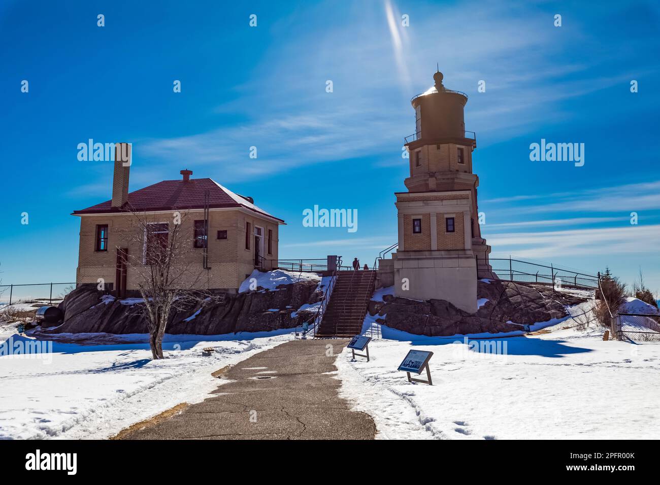 Tower and Fog Signal Building at Split Rock Lighthouse on Lake Superior ...