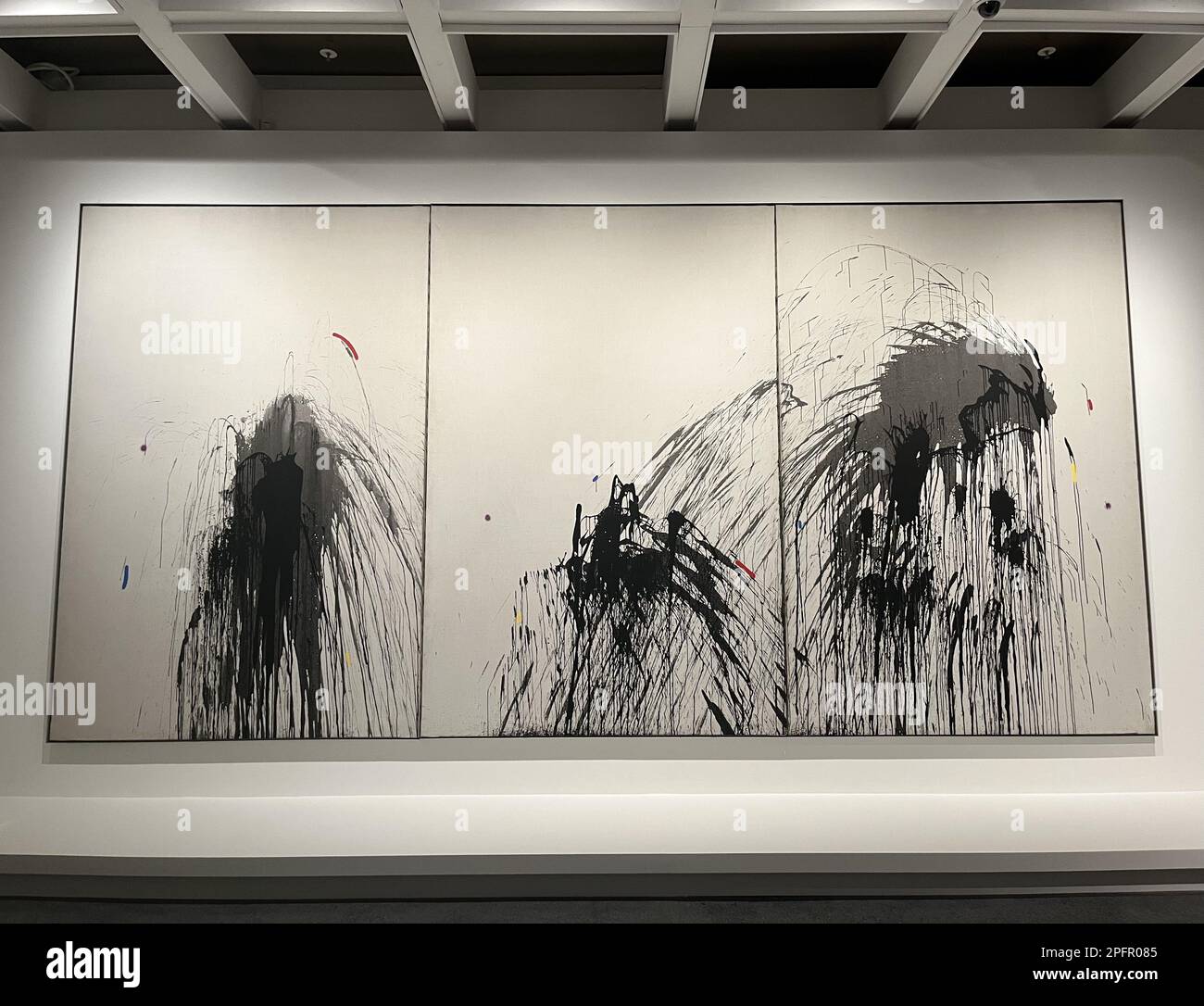 Fireworks (1974) is a triptych that Joan Miró created by splashing ...