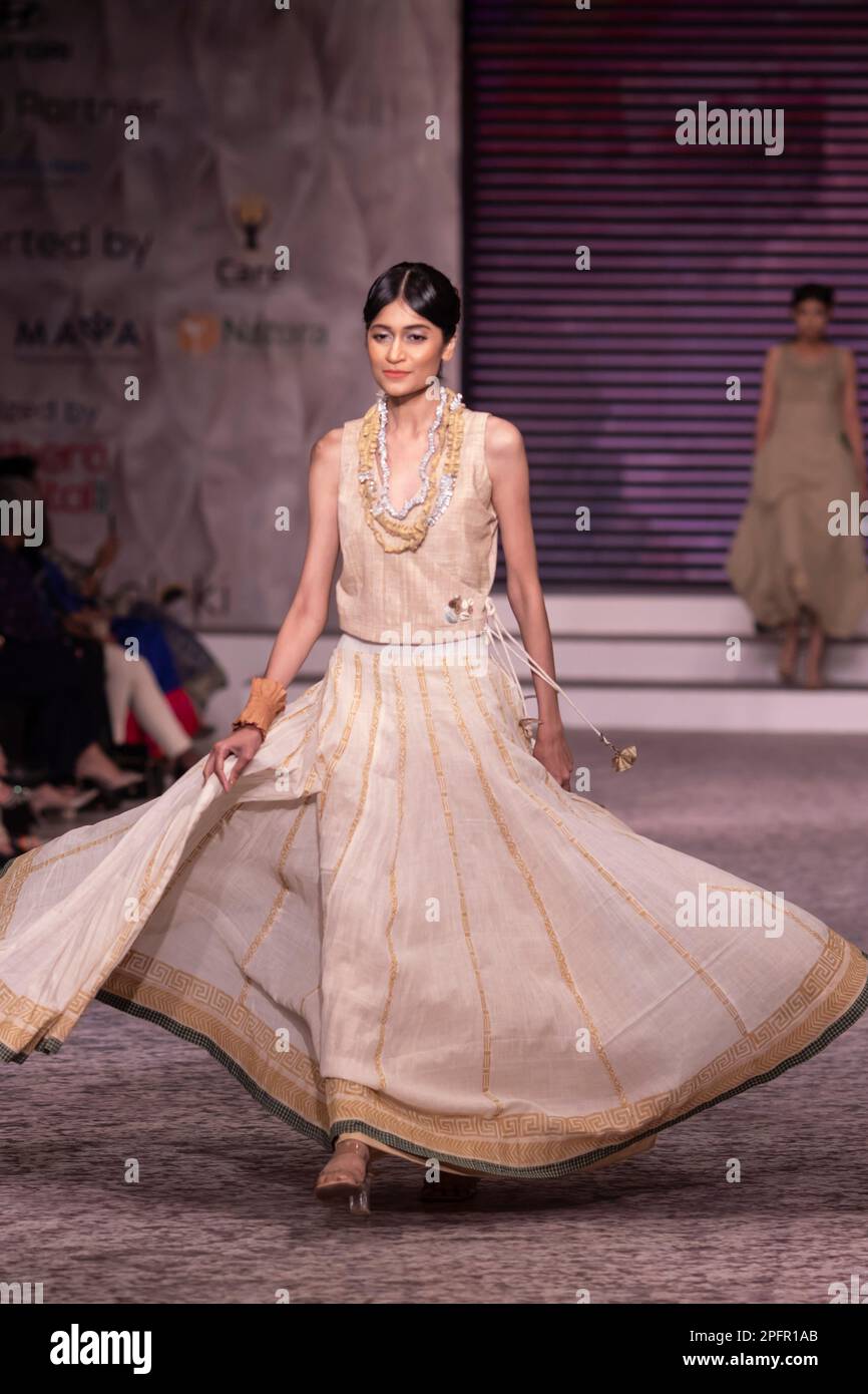 Dhaka, Bangladesh. 17th Mar, 2023. A model walks the runway at the Bangladesh fashion show ...