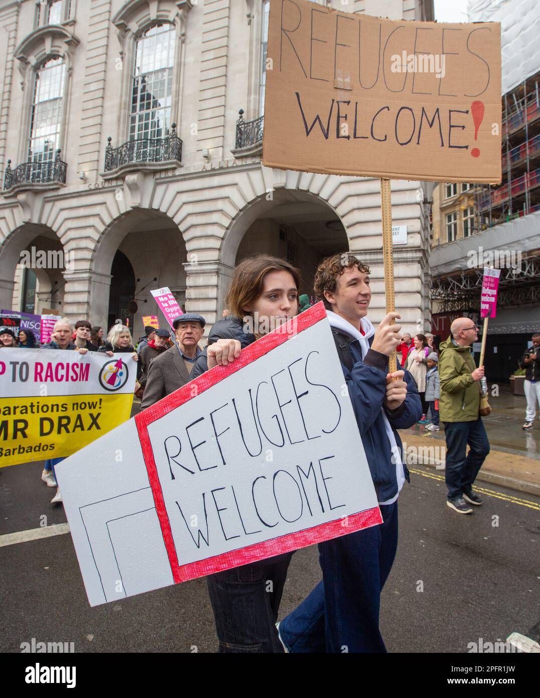 London, England, UK. 18th Mar, 2023. Thousands march for refugees in ...