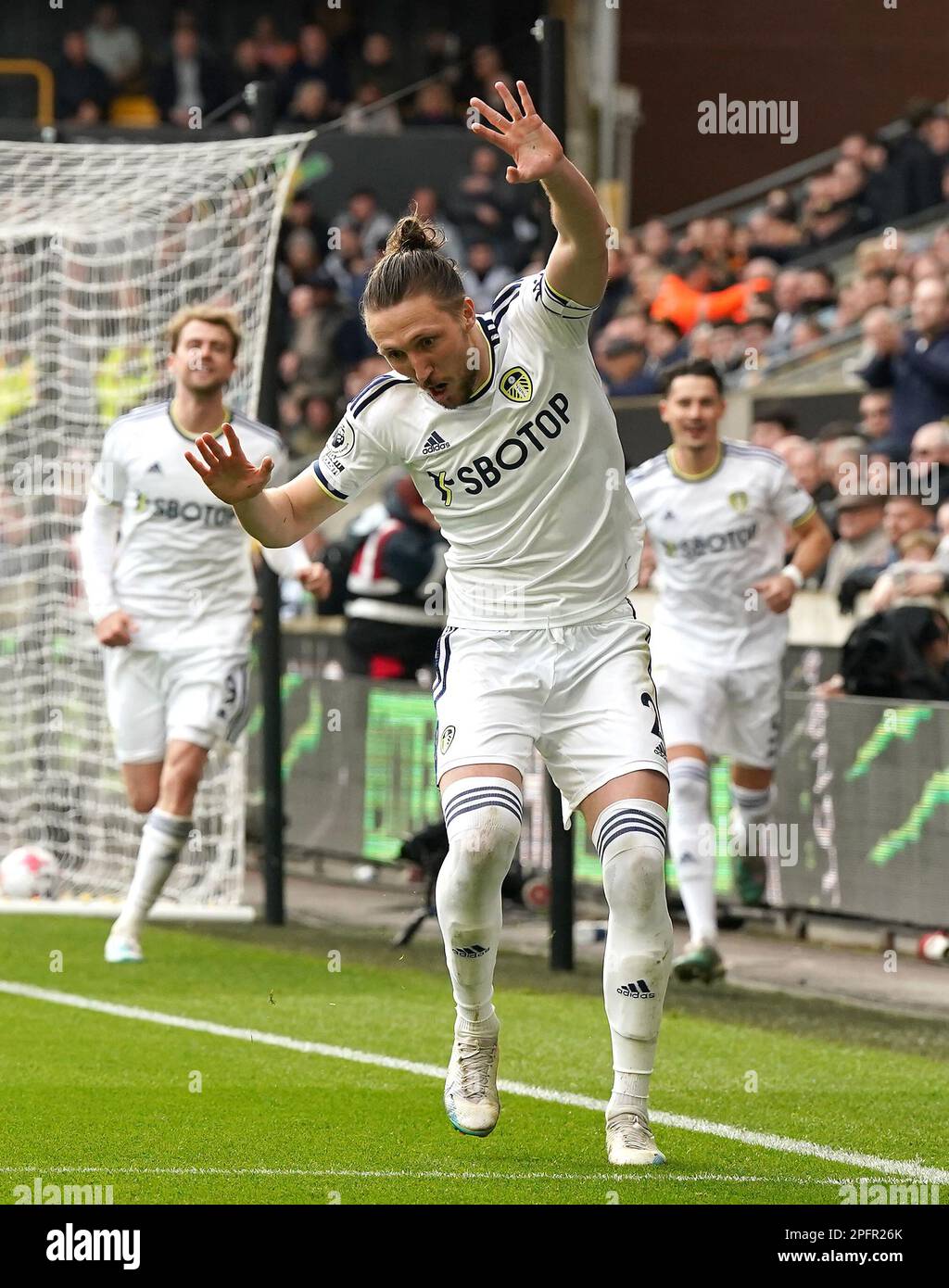 Leeds United's Luke Ayling (centre) celebrates scoring their side's ...