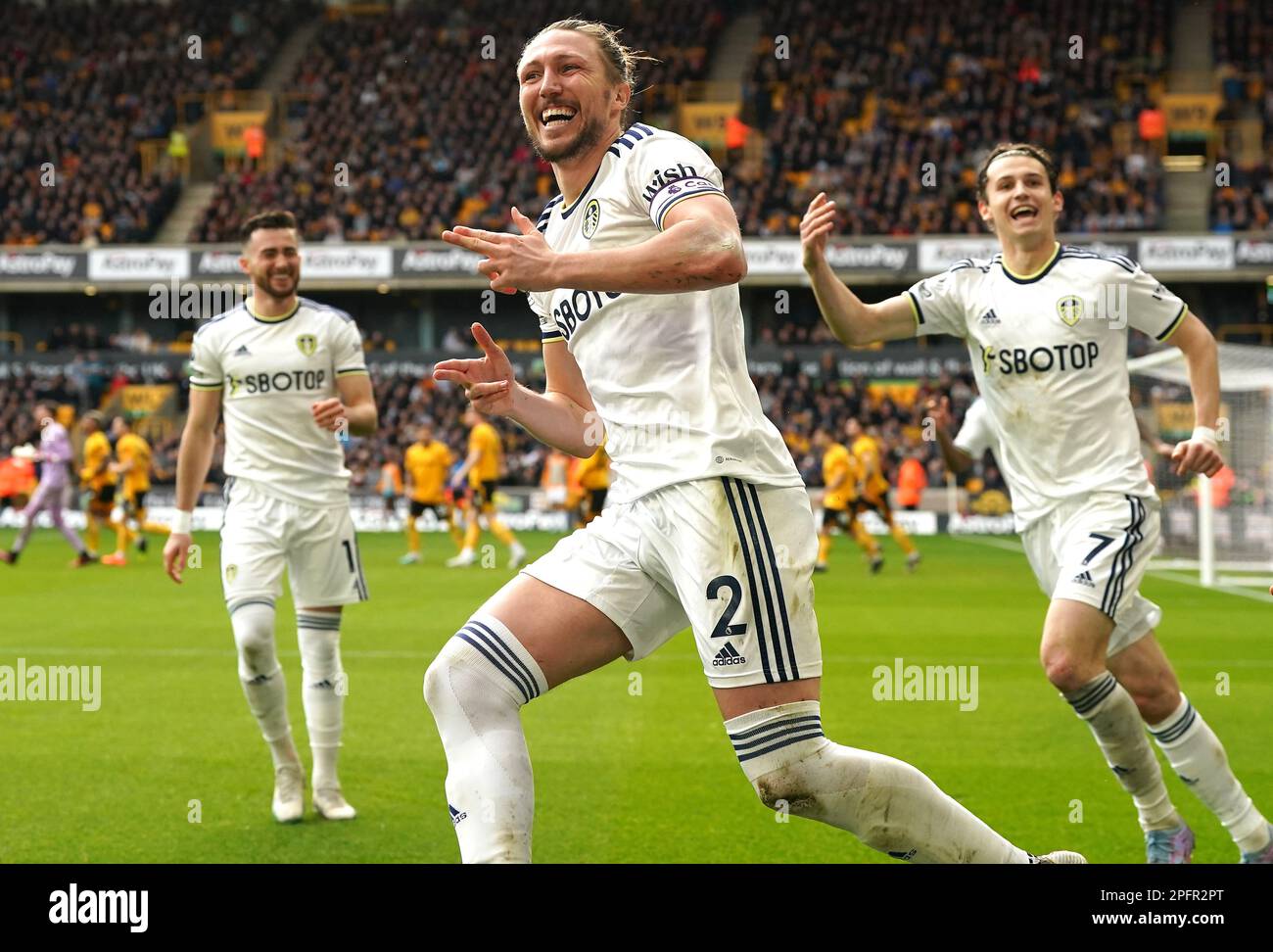 Leeds United's Luke Ayling (centre) celebrates scoring their side's ...