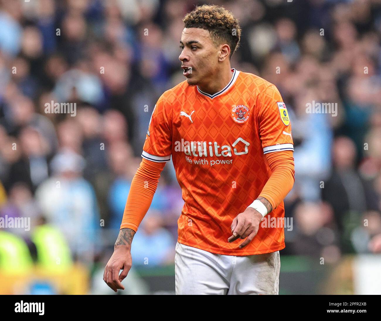 Morgan Rogers #25 of Blackpool during the Sky Bet Championship match ...