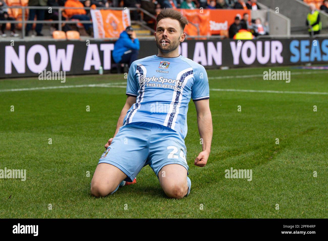 Matthew Godden #24 of Coventry City celebrates his goal to make it 1-4 ...