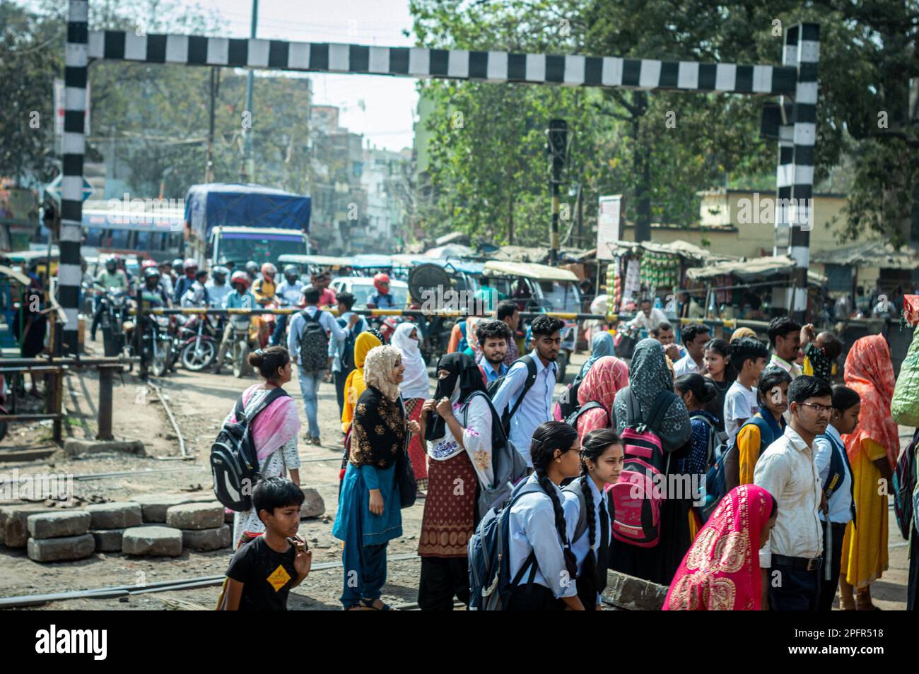 Indian railway crossing sign hi-res stock photography and images - Alamy