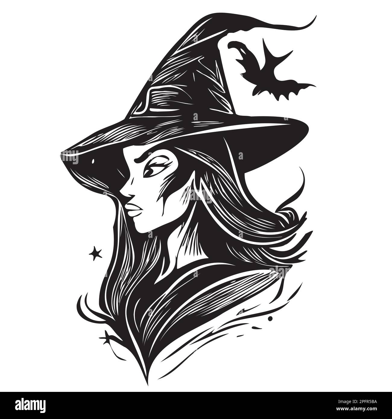Pretty Witch Drawing