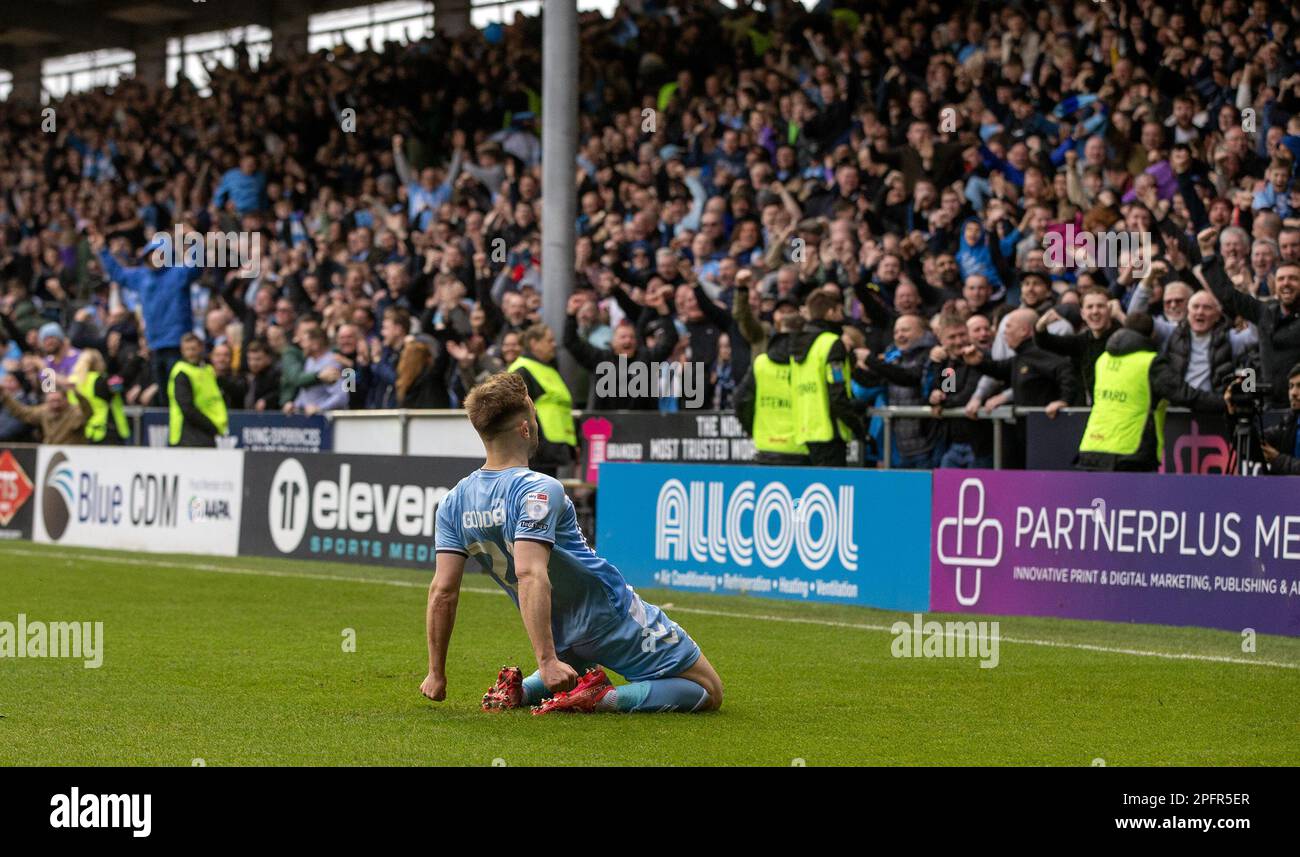 Coventry City's Matthew Godden celebrates scoring their side's fourth ...