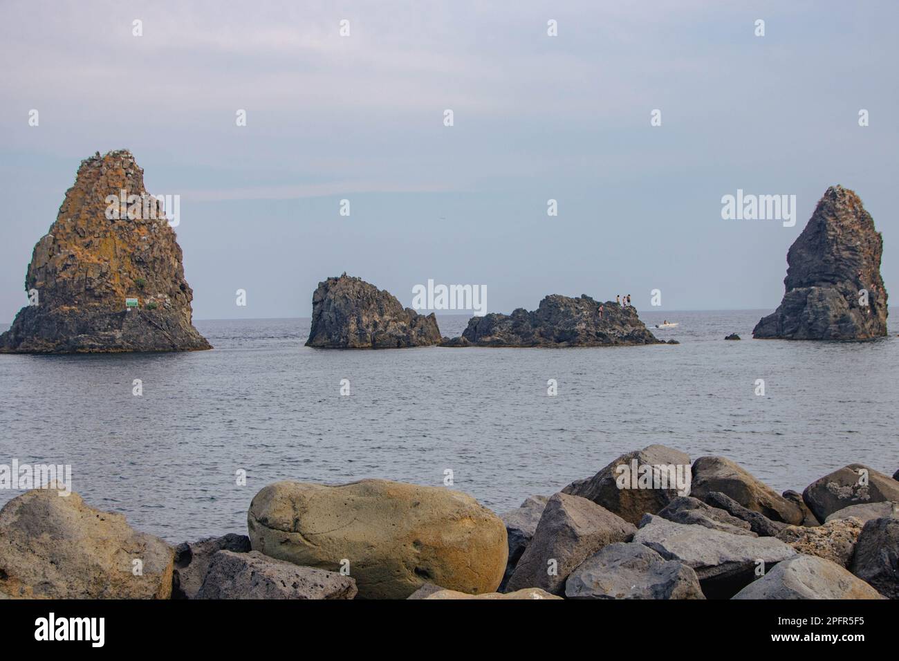 lavic rock formation off the coast of Aci Trezza in the so called ...