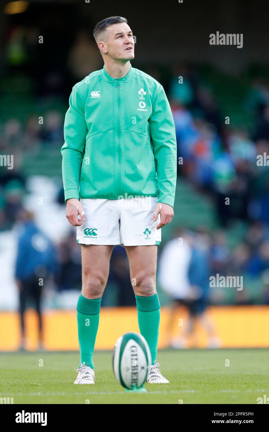 Irelands Johnny Sexton Prepares To Kick During The Warm Up Before The