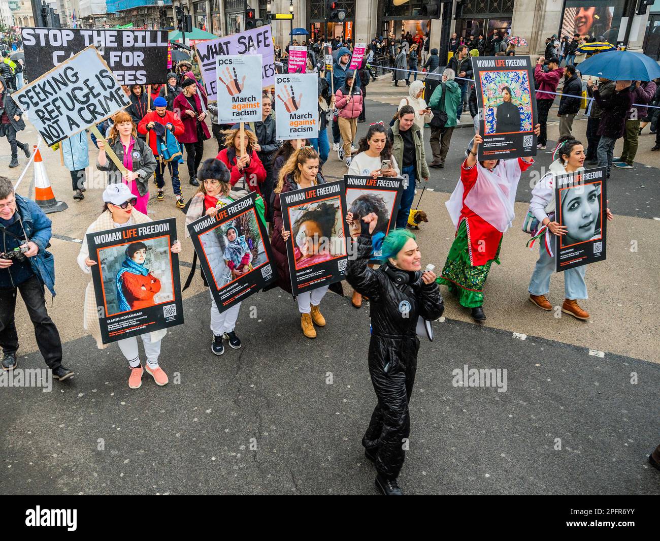 London, UK. 18th Mar, 2023. Woman life freedom anti Iran protesters ...