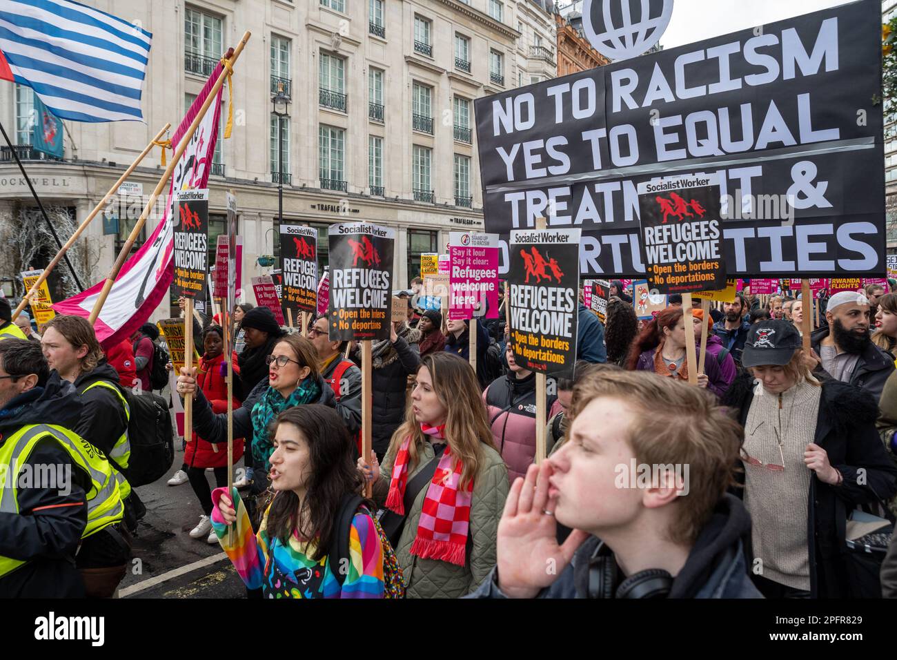 London/UK 18 MAR 2023. Thousands of people marched through central ...