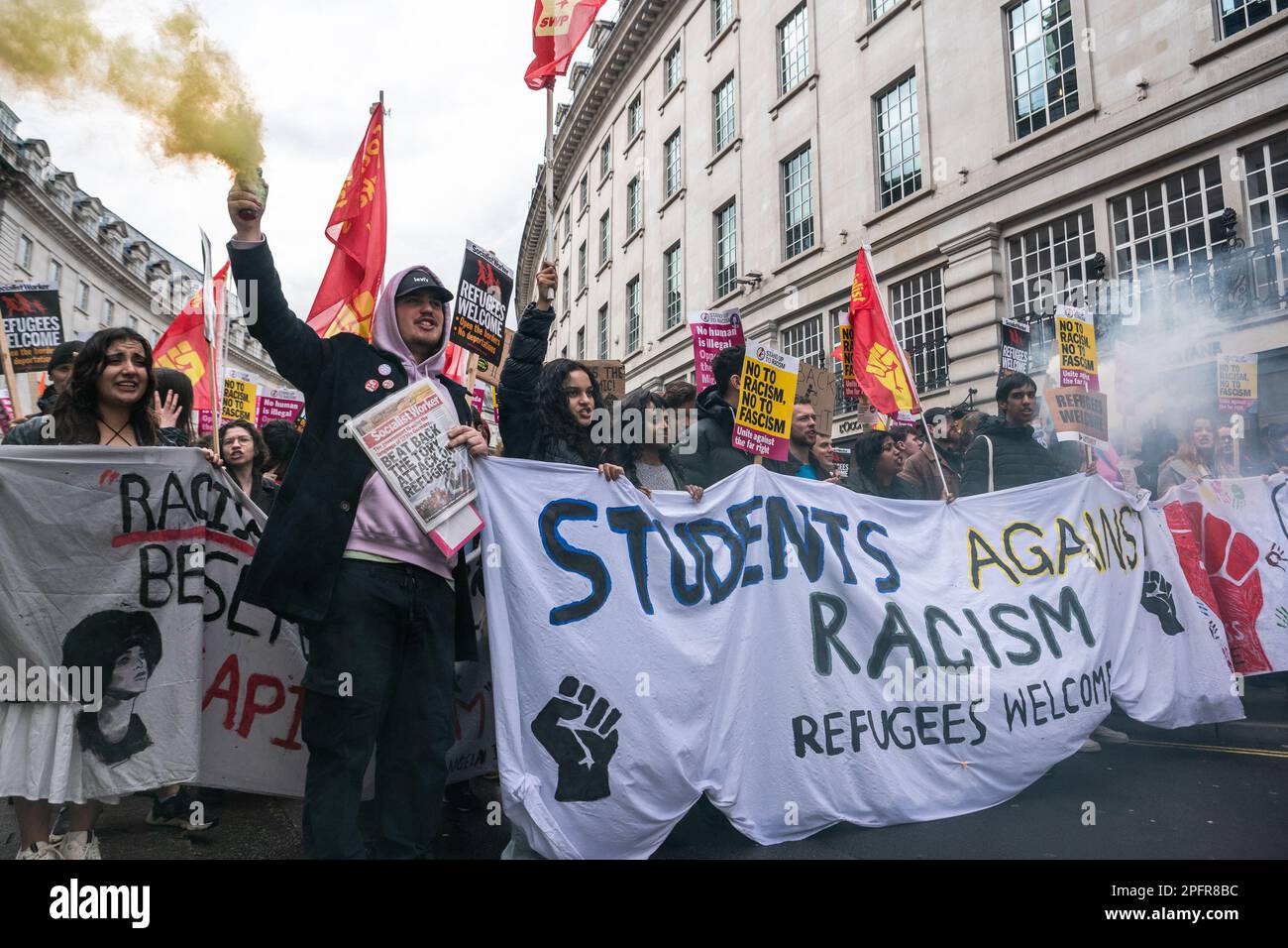 London/UK 18 MAR 2023. Thousands of people marched through central ...