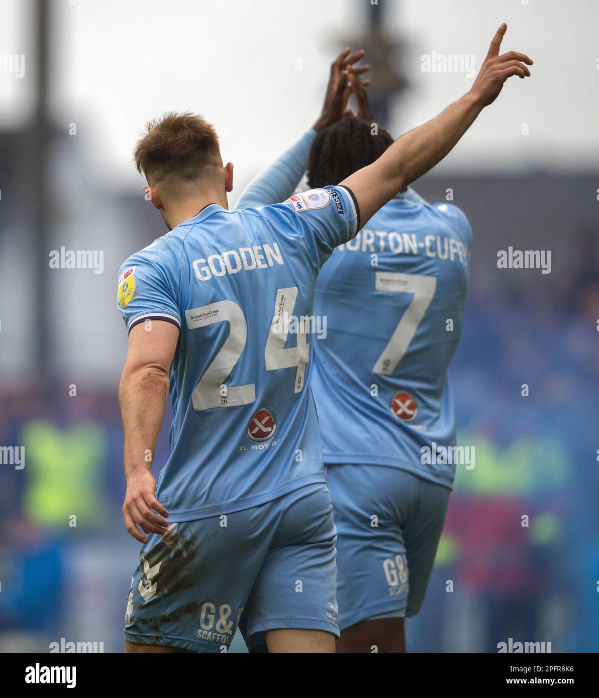 Coventry City's Matthew Godden celebrates scoring their side's fourth ...