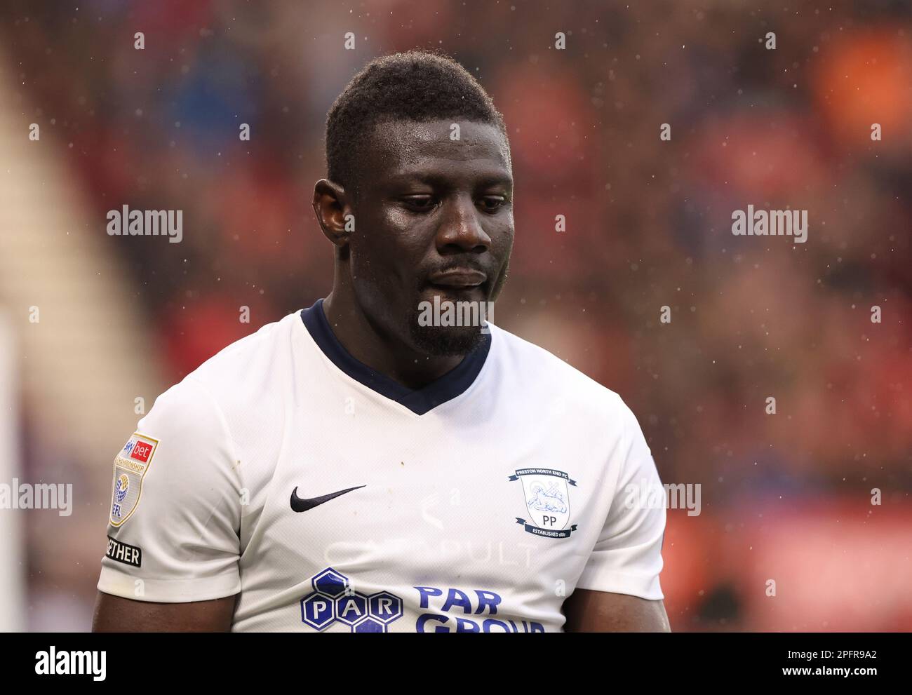 Middlesbrough, UK. 18th Mar, 2023. Bambo Diaby of Preston North End ...