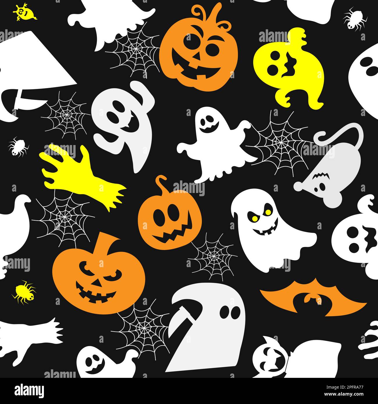 Seamless vector pattern for Halloween design. Halloween symbols ...