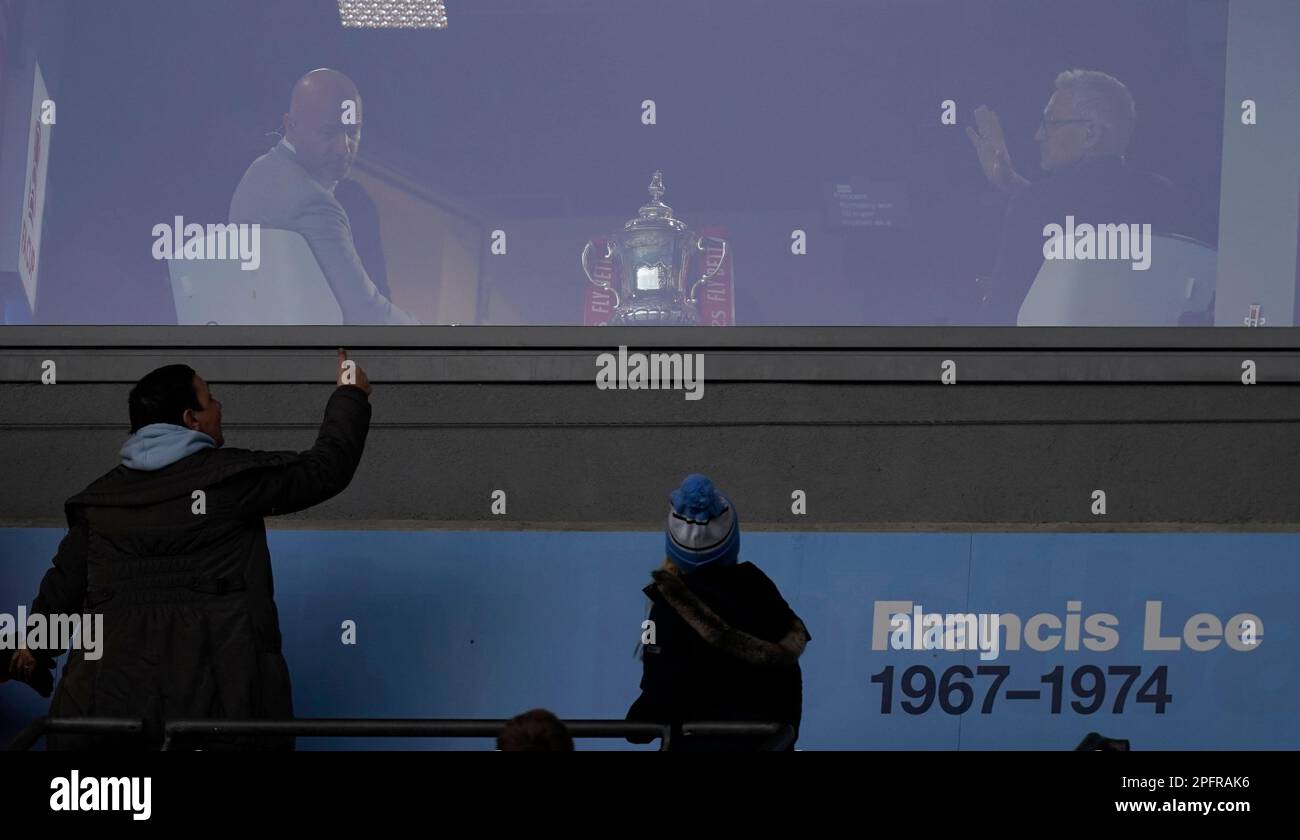 Manchester, UK. 18th Mar, 2023. Match of the Day presenter Gary Lineker ...