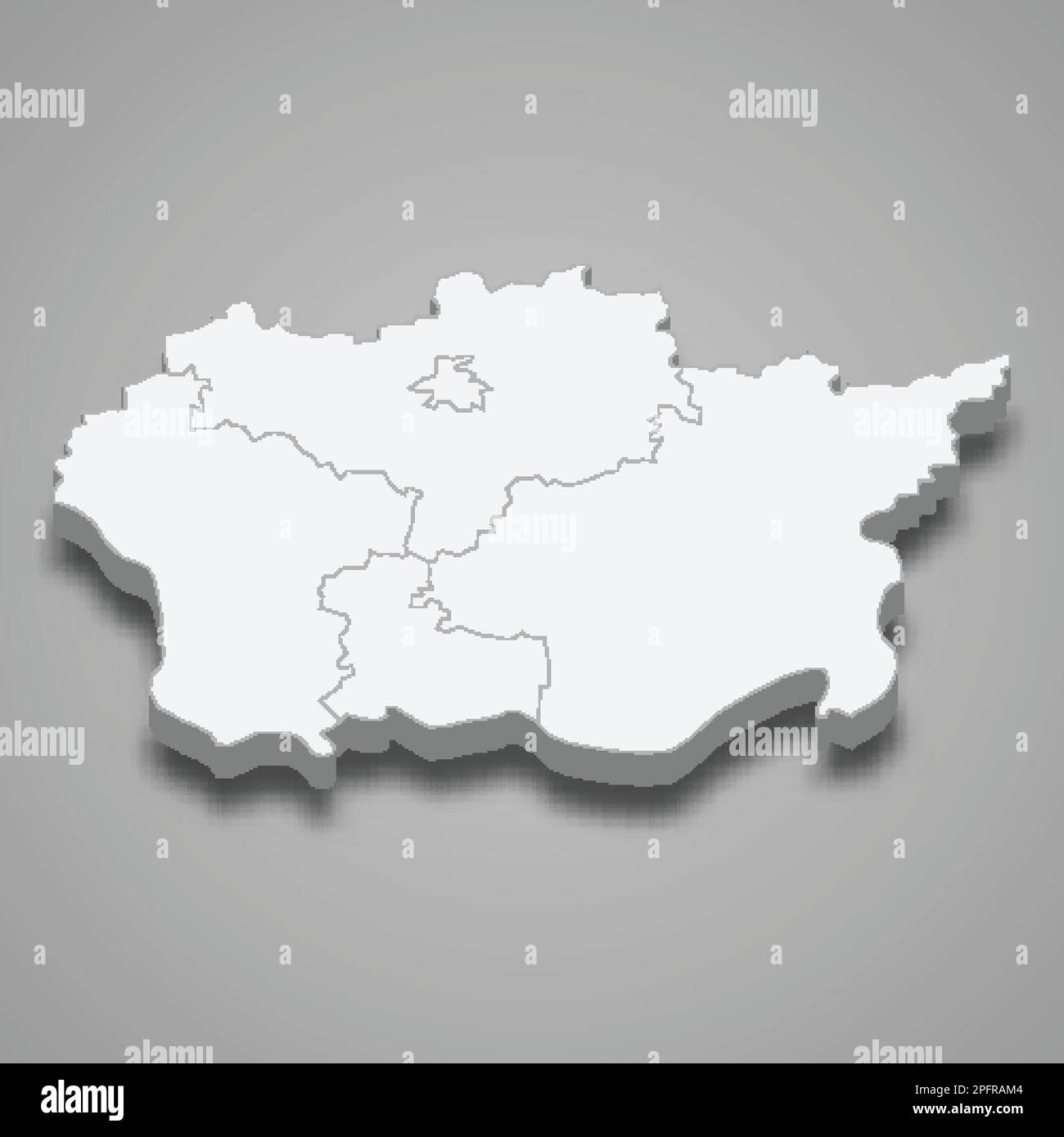 3d isometric map of Alytus county is a region of Lithuania isolated ...