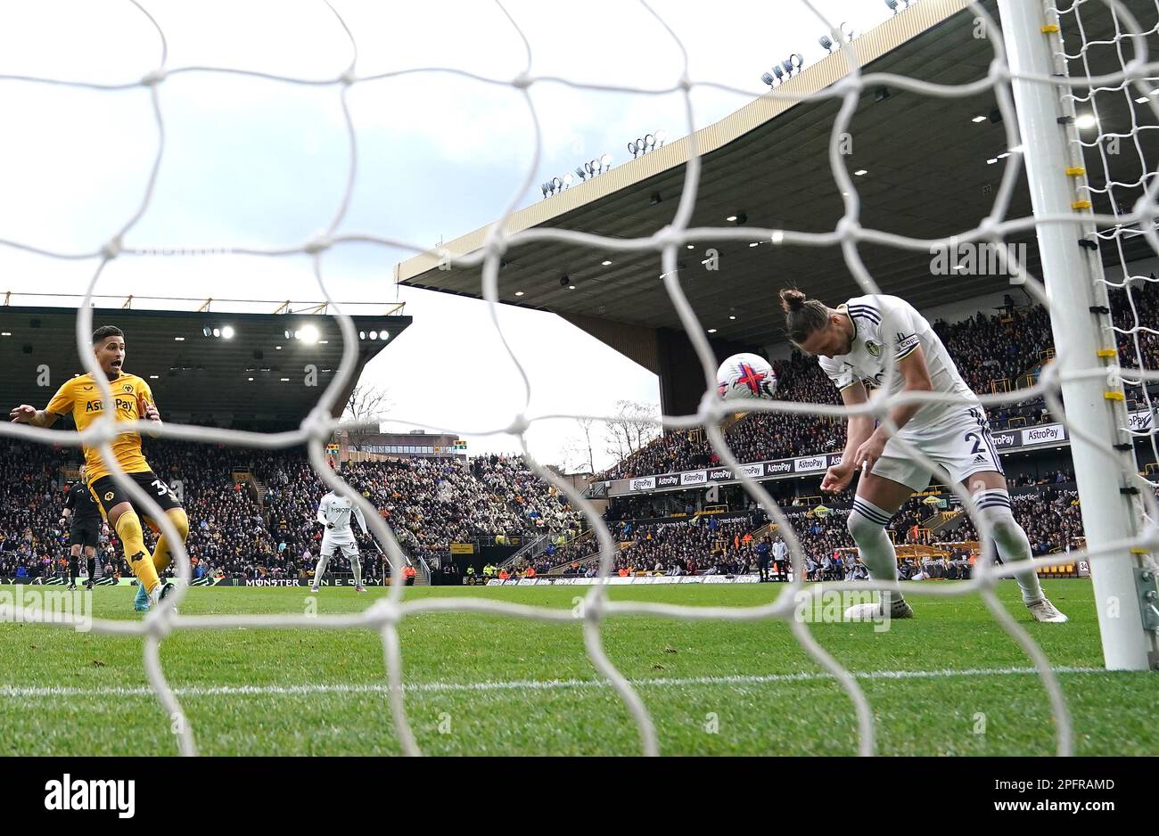 Leeds United's Luke Ayling (right) scores their side's second goal of ...