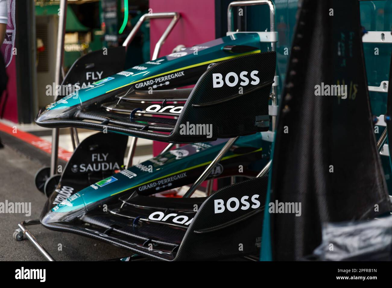 Jeddah, Saudi Arabia. 18th Mar, 2023. Aston Martin AMR23 front wing, F1 ...