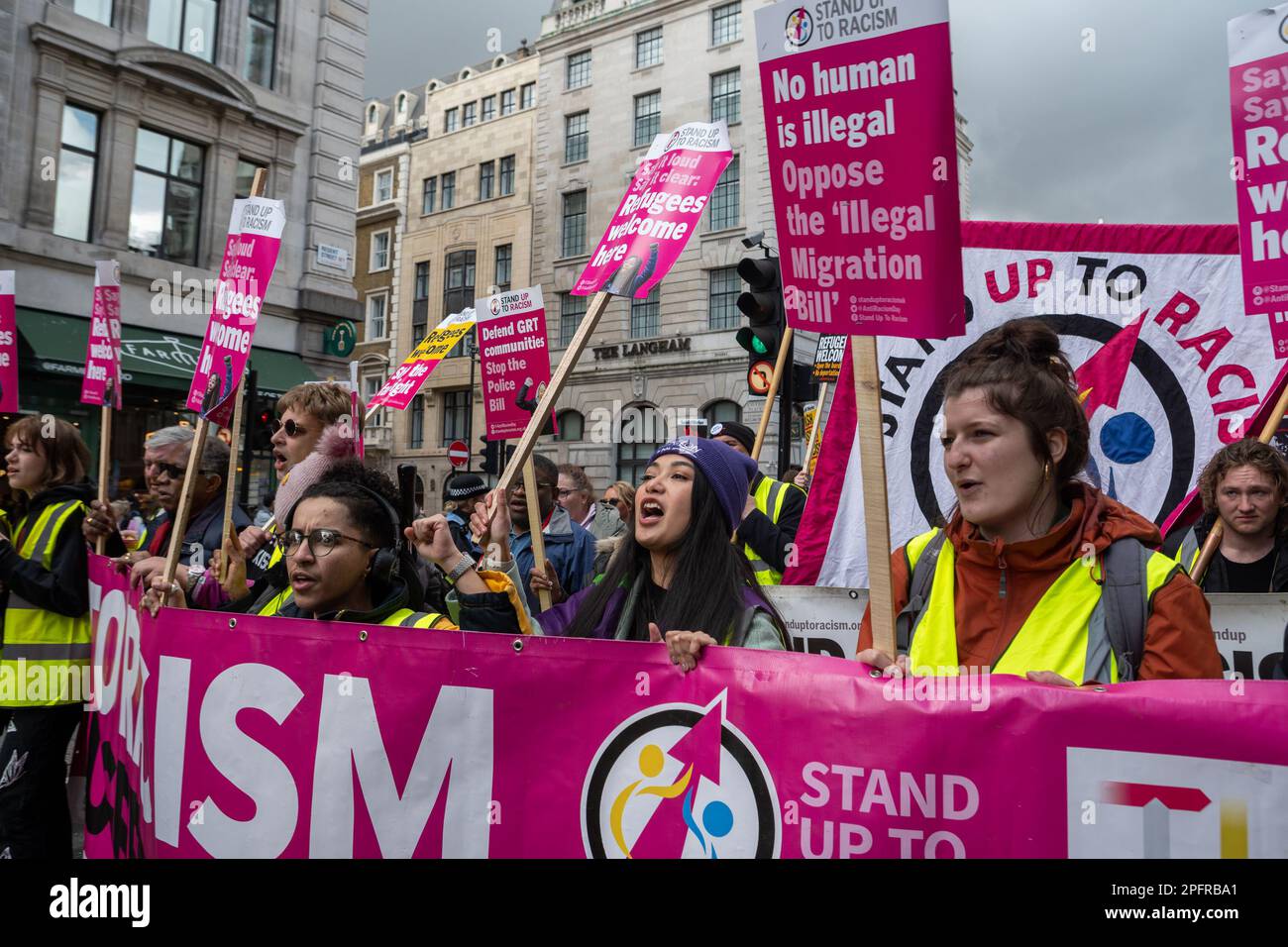 London/UK 18 MAR 2023. Thousands of people marched through central ...