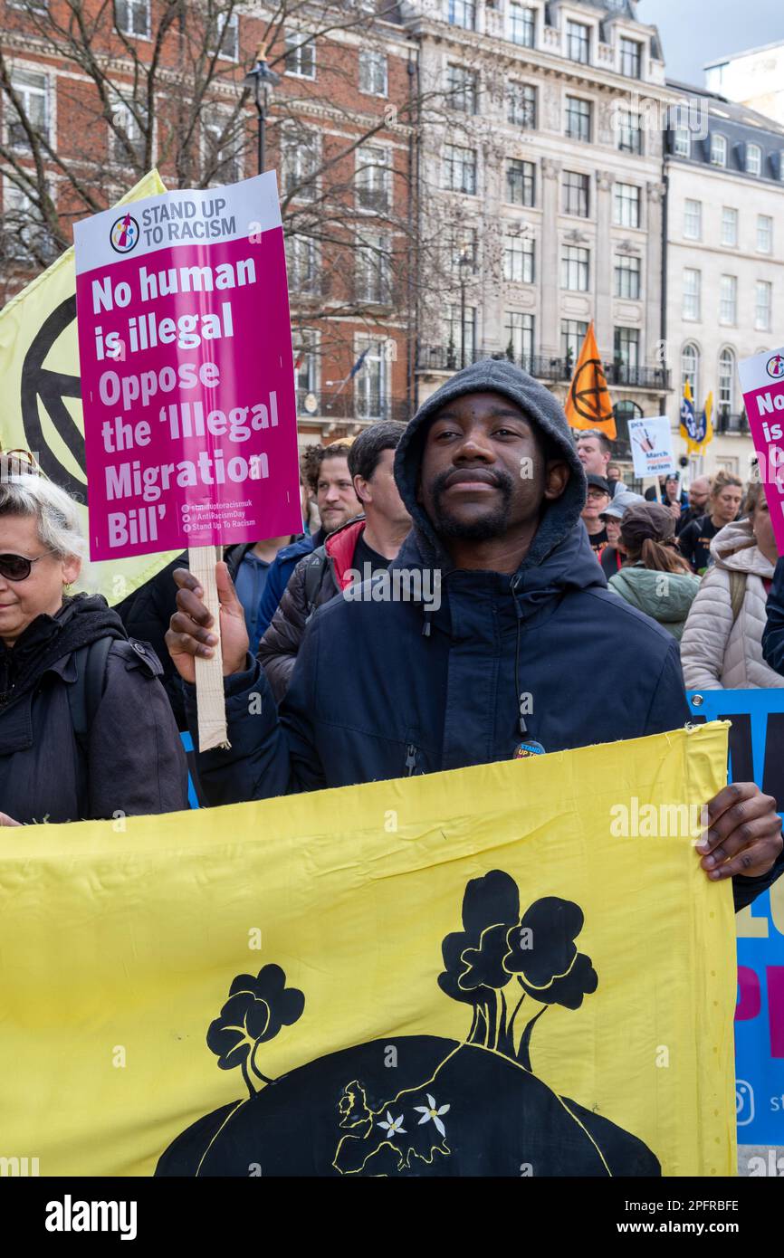 London/UK 18 MAR 2023. Thousands of people marched through central ...