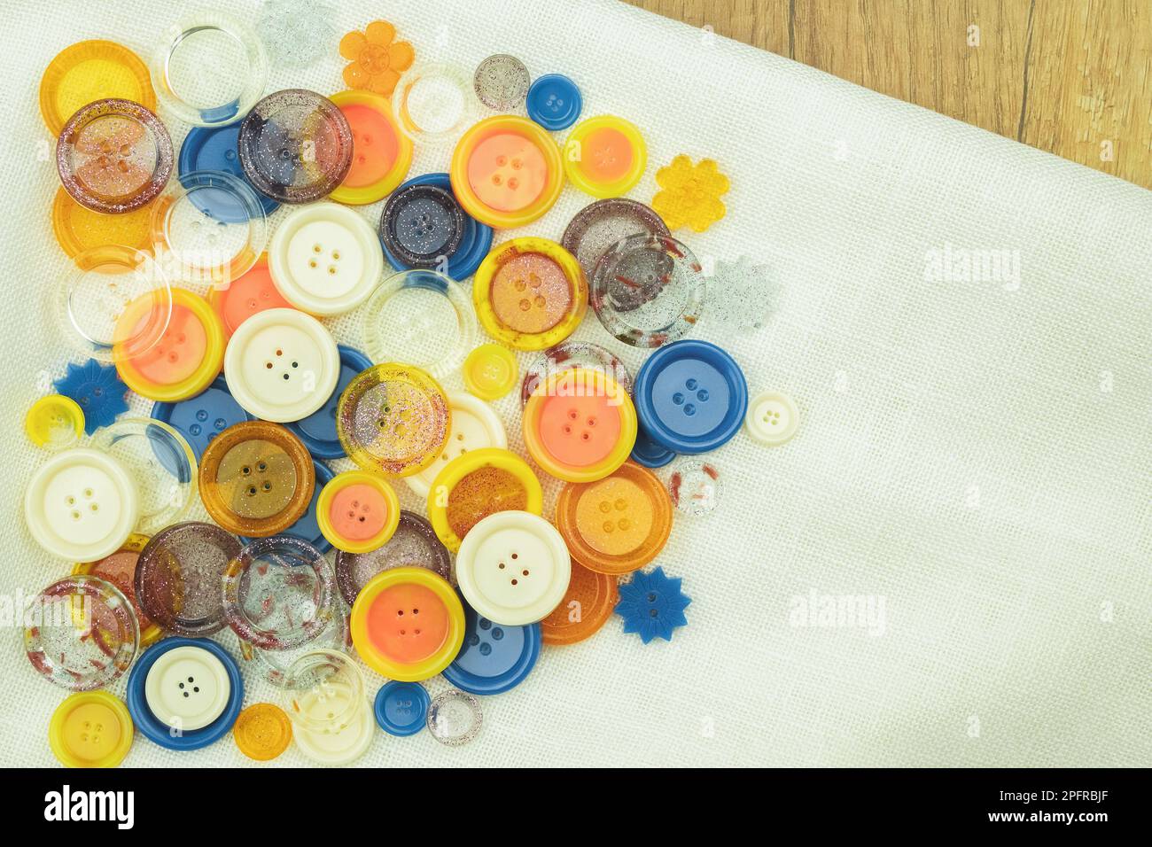 Lots of buttons in different colors and sizes. Colored and bright ...