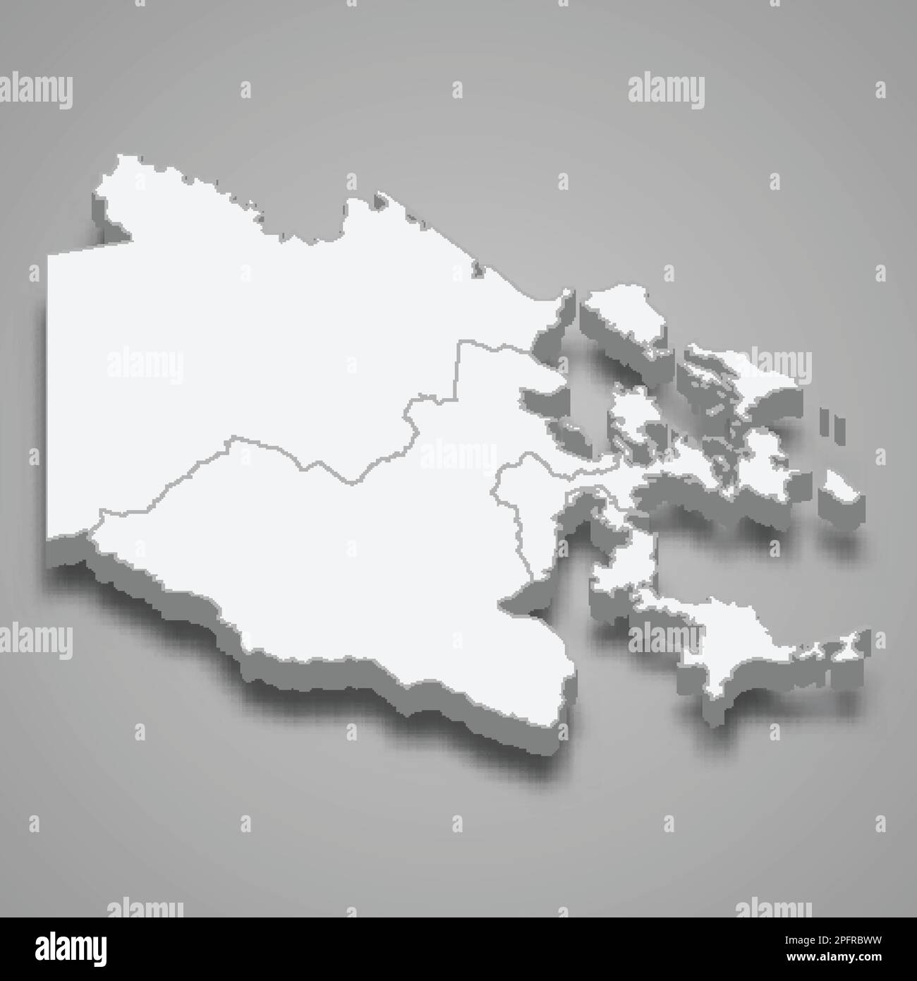 3d isometric map of Bocas del Toro is a province of Panama isolated ...