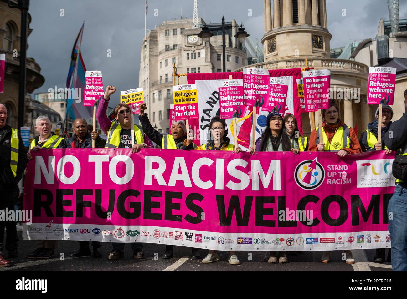 London/UK 18 MAR 2023. Thousands of people marched through central ...
