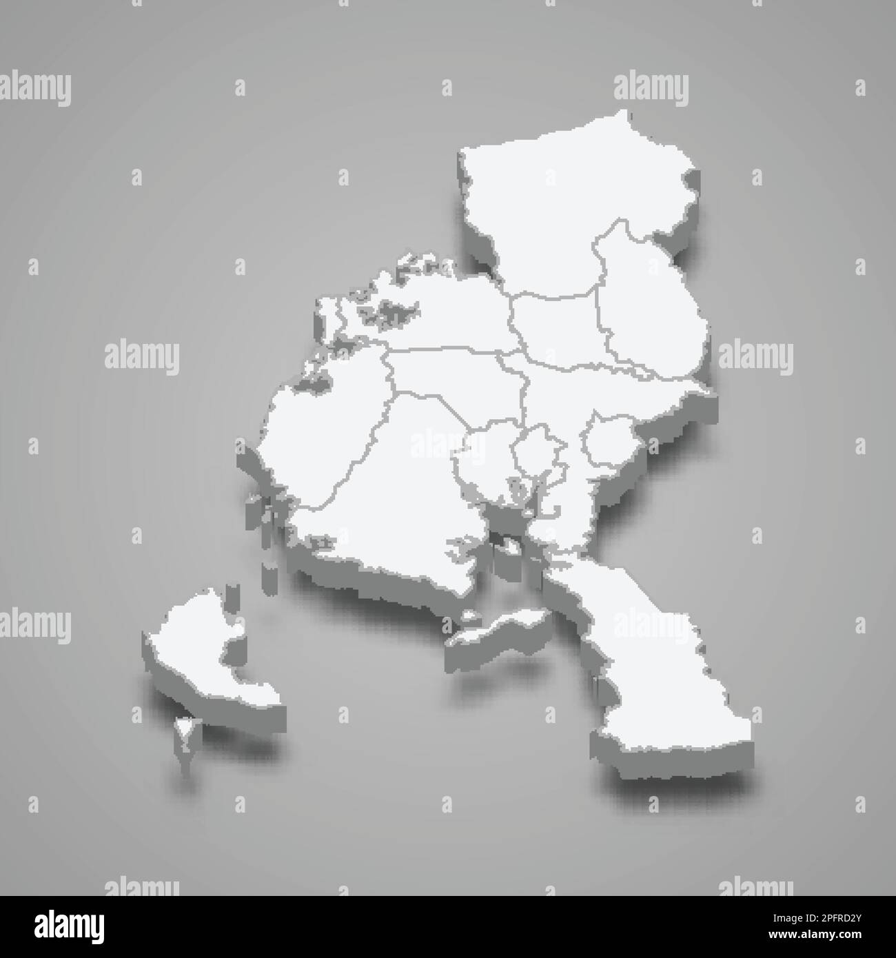3d isometric map of Veraguas is a province of Panama isolated with ...
