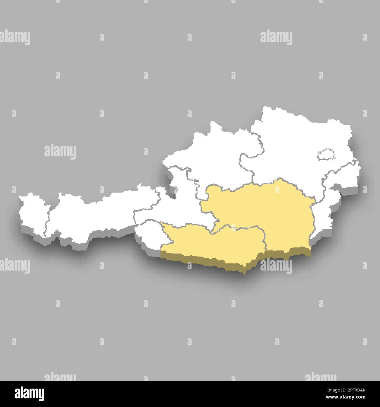 Southern region location within Austria 3d isometric map Stock Vector ...