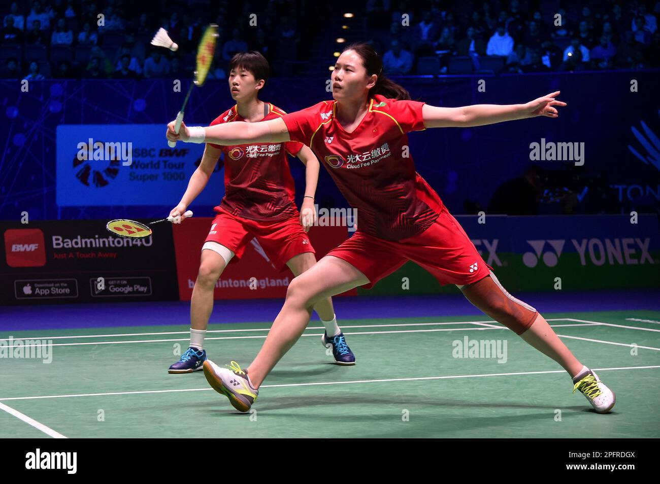 China's Zhang Shu Xian and Zheng Yu, right, in action during their ...