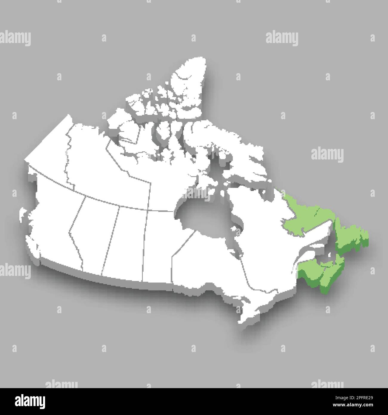 Atlantic Canada region location within Canada 3d isometric map Stock Vector Image & Art - Alamy