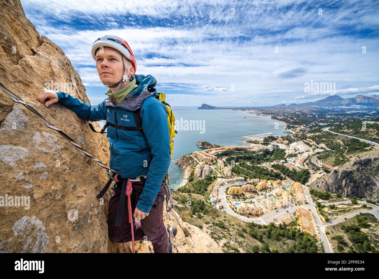 Rock climbing in Calp, Alicante, Spain Stock Photo - Alamy