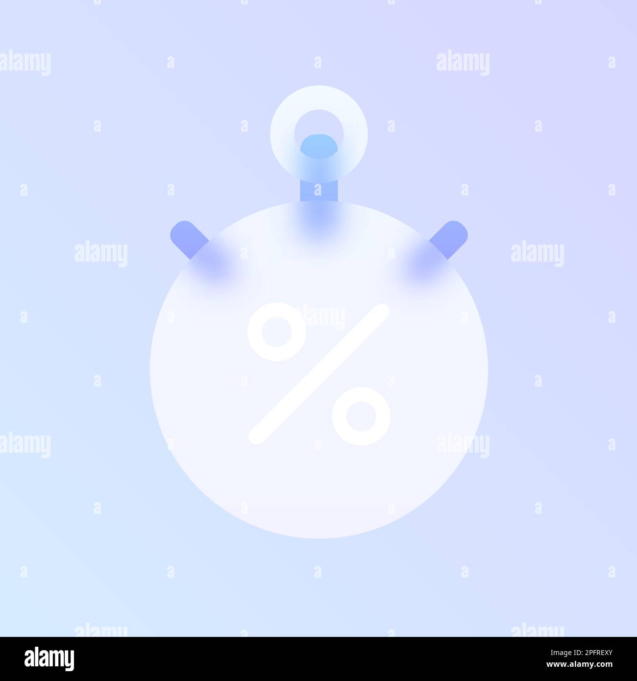 stop watch with percent sign glass morphism Stock Vector Image & Art ...