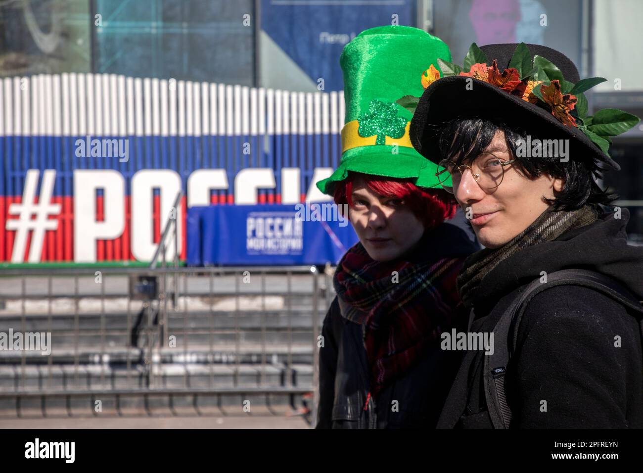 Moscow, Russia. 18th of March, 2023. People participate in the Saint ...