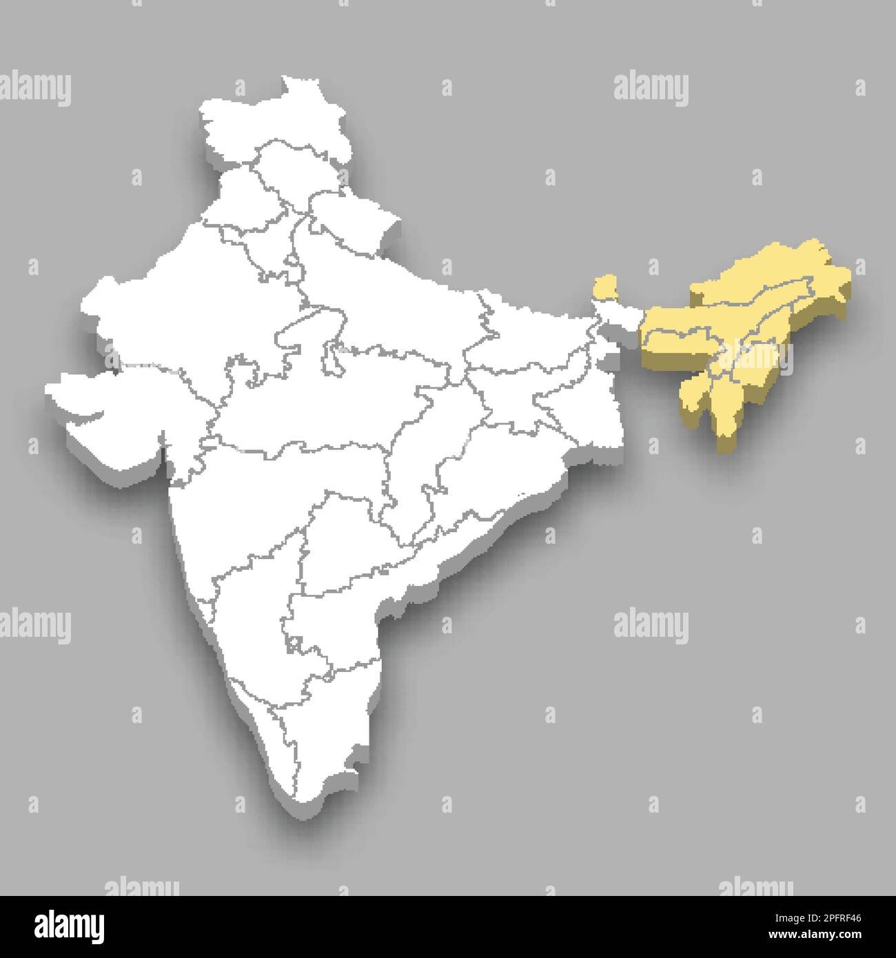 North india map hi-res stock photography and images - Alamy