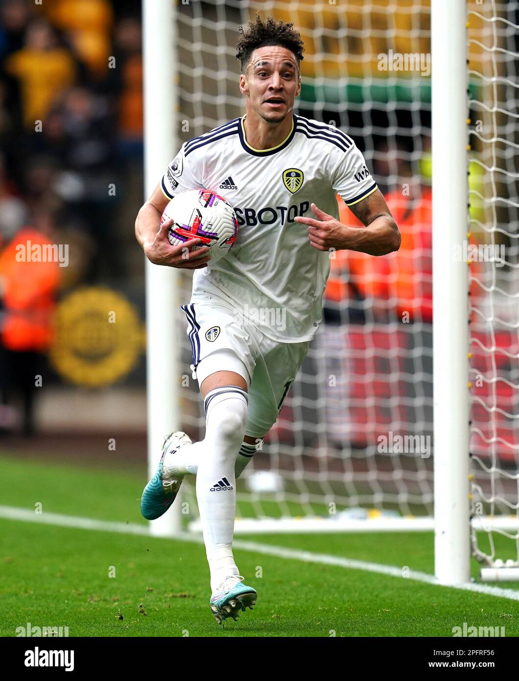 Leeds United's Rodrigo Moreno celebrates scoring their side's fourth ...