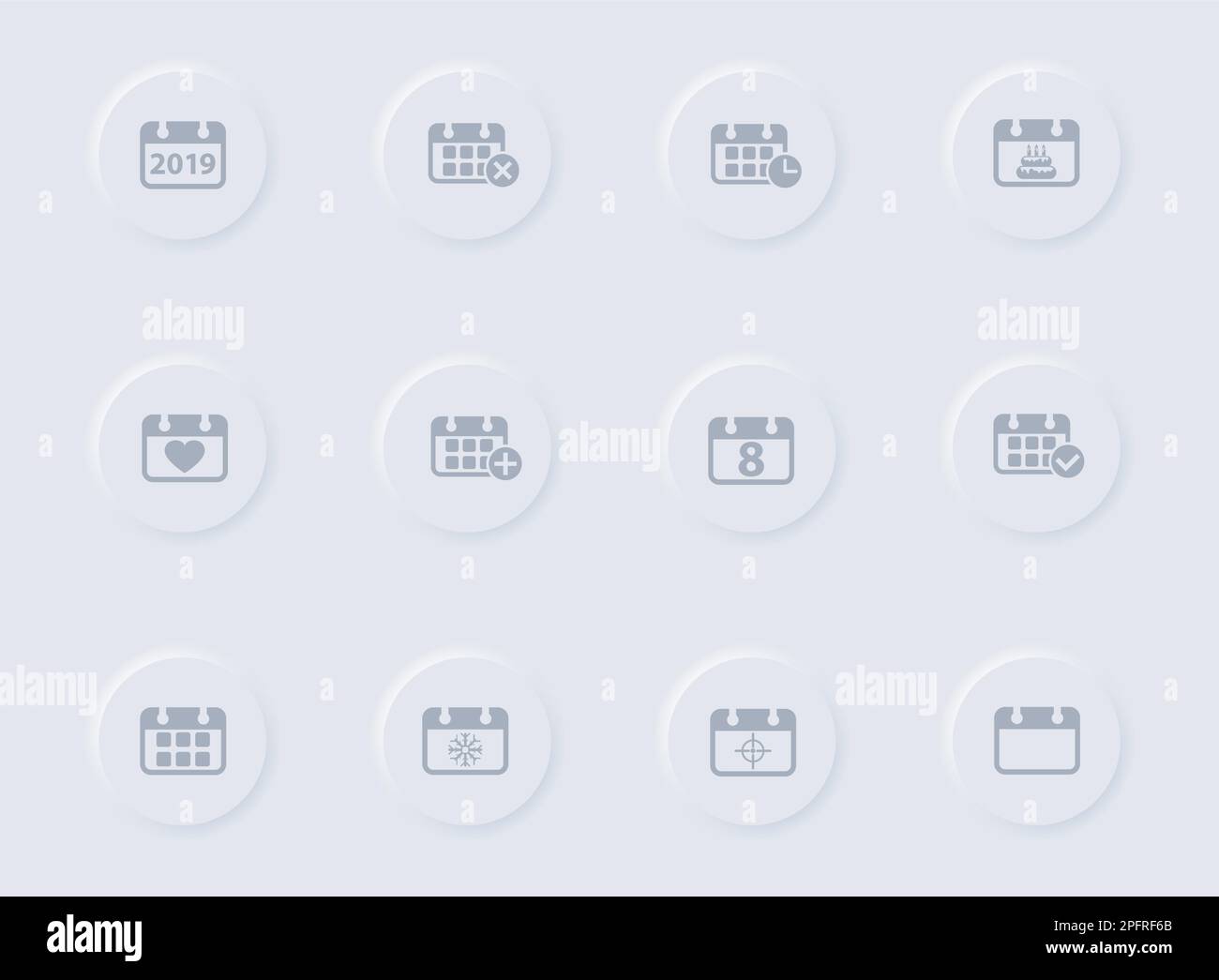 calendar gray vector icons Stock Vector Image & Art - Alamy