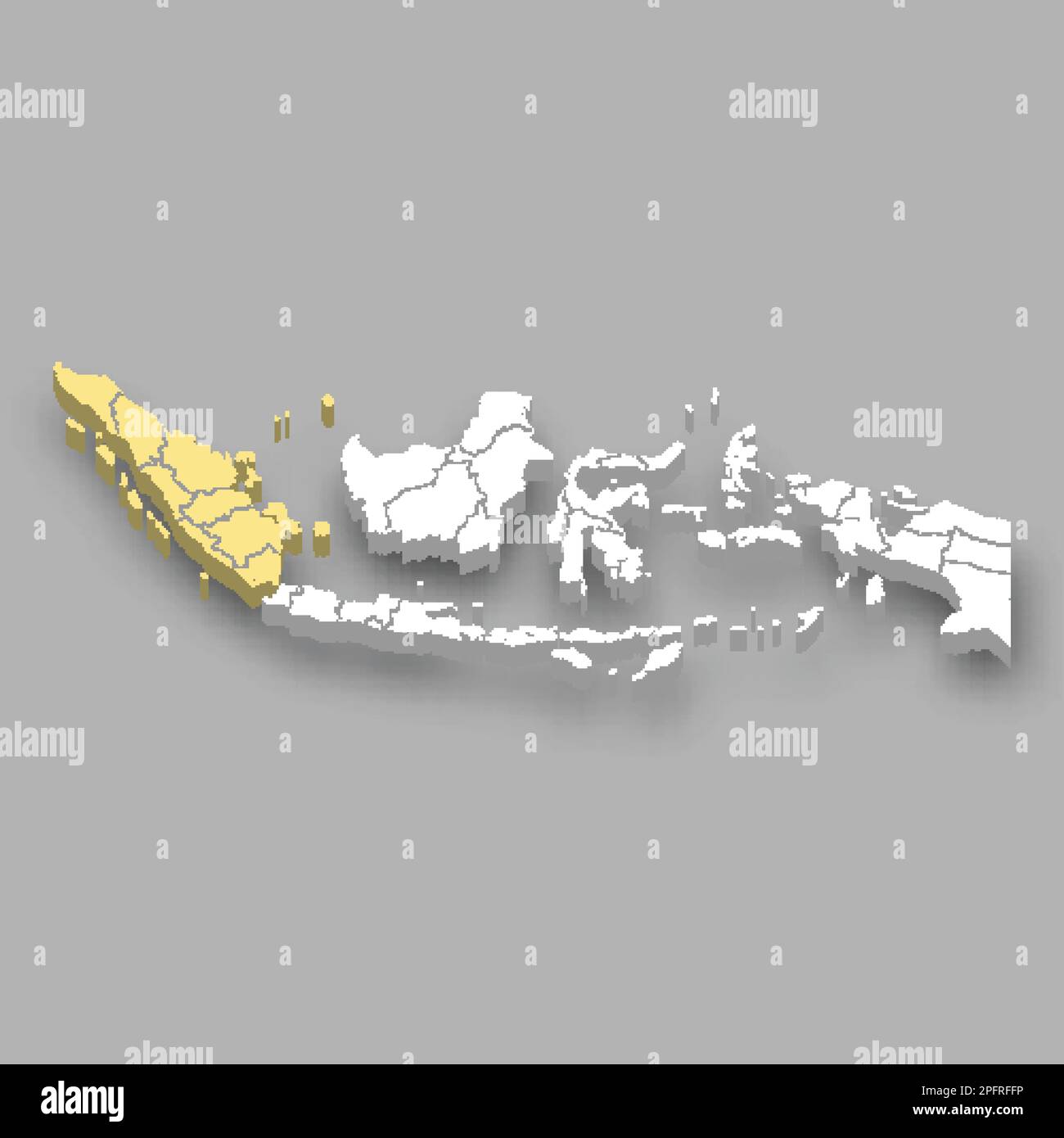 Sumatra region location within Indonesia 3d isometric map Stock Vector ...
