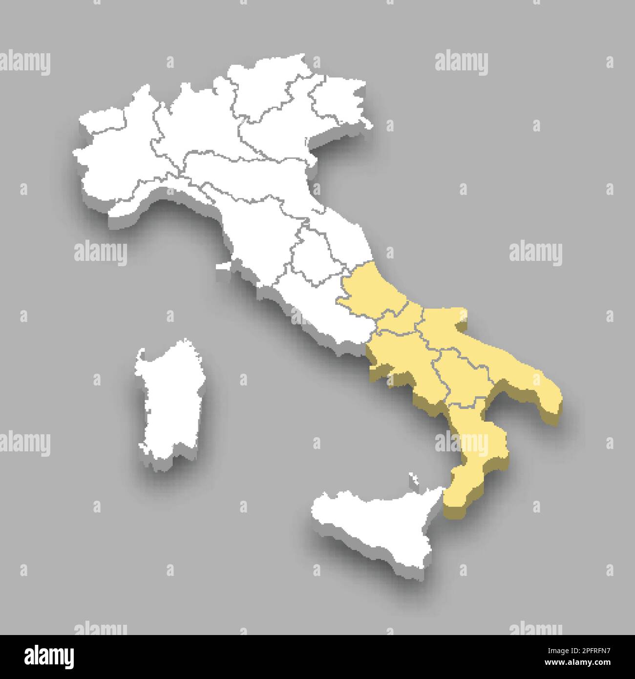 South region location within Italy 3d isometric map Stock Vector Image ...