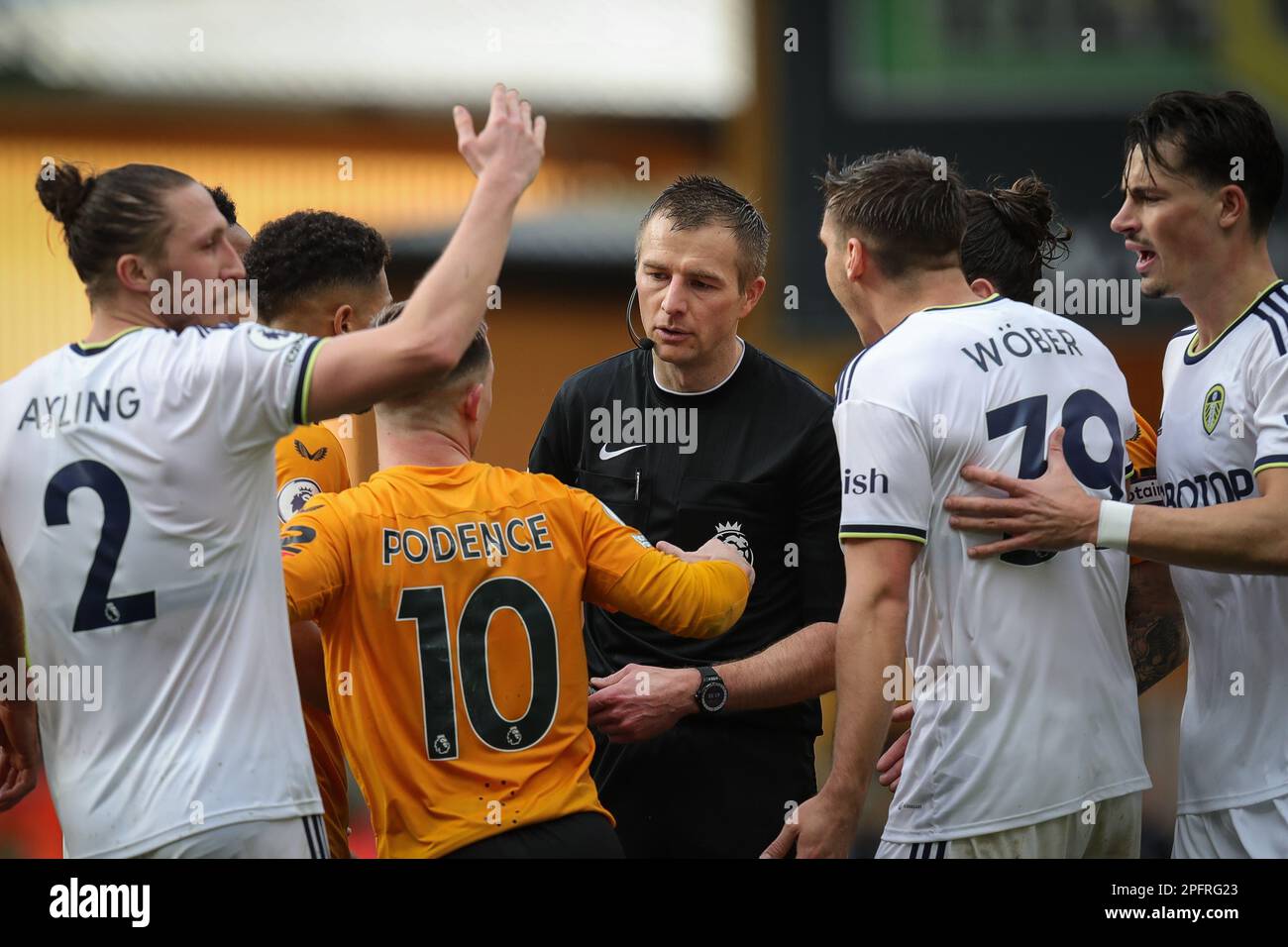 Referee Michael Salisbury in action during the Premier League match ...
