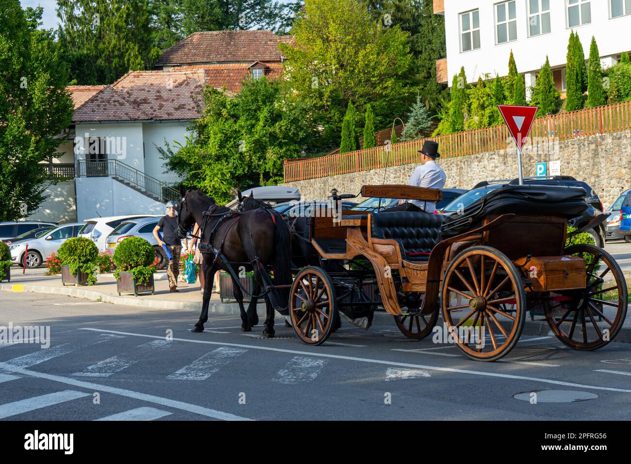 SOVATA, ROMANIA - AUGUST 24, 2022: Horse drawn carriage in Sovata ...
